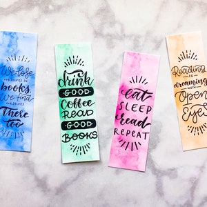 Printable Bookmarks | Book Lover Gift | Printable Bookmark Set With ...