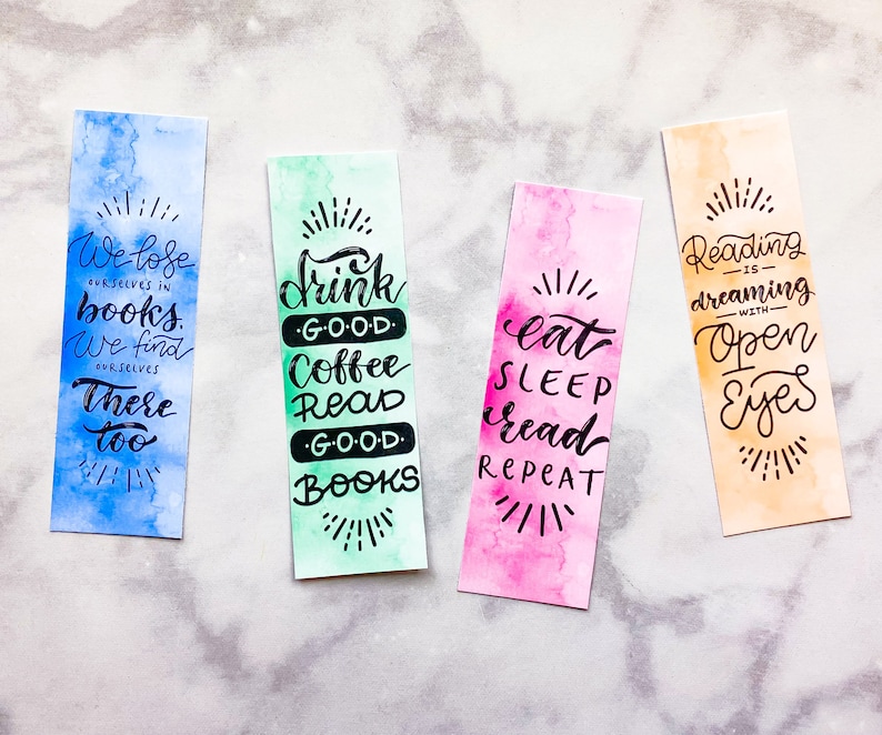 Printable Bookmarks | Book Lover Gift | Printable Bookmark Set With ...