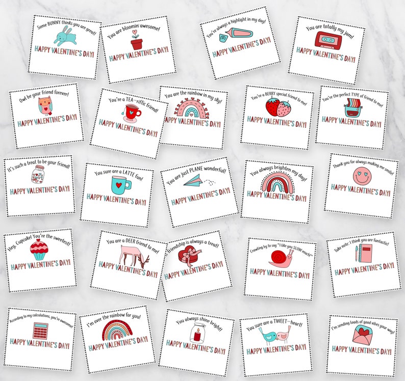 24 Printable Classroom Valentines | Bonus Printable Teacher Valentine ...
