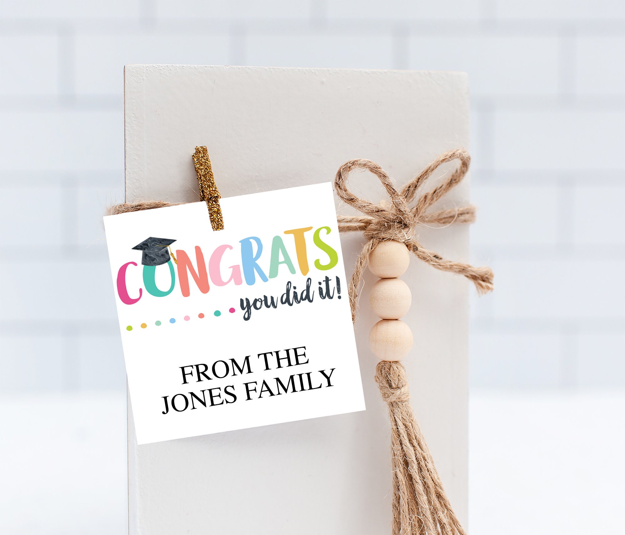 Printable Grad Party Tags | Editable Graduation Tags | Class of 2023 ...