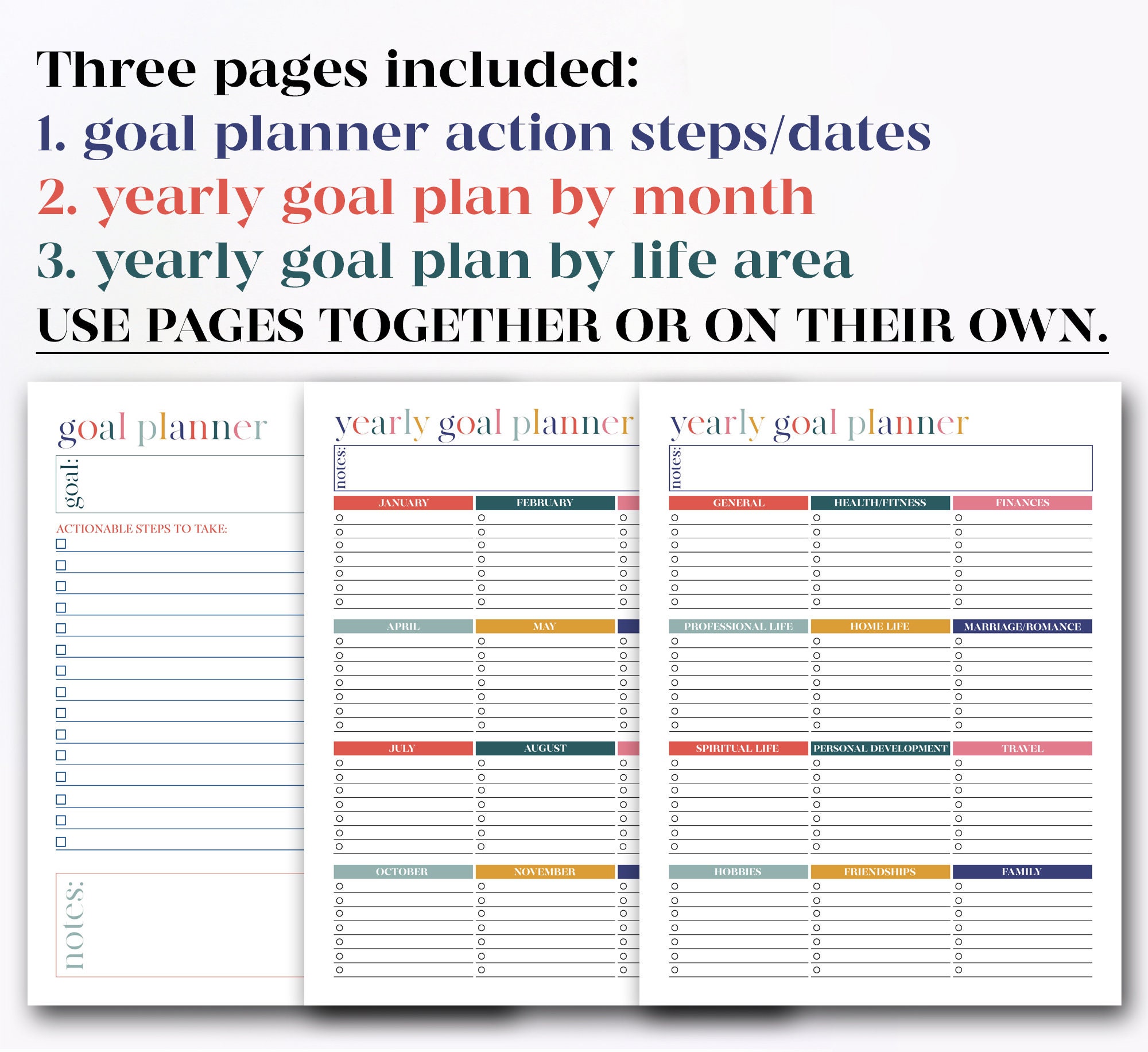 Editable & Printable Yearly Goal Planner | Habit Tracker | Goal Planner ...