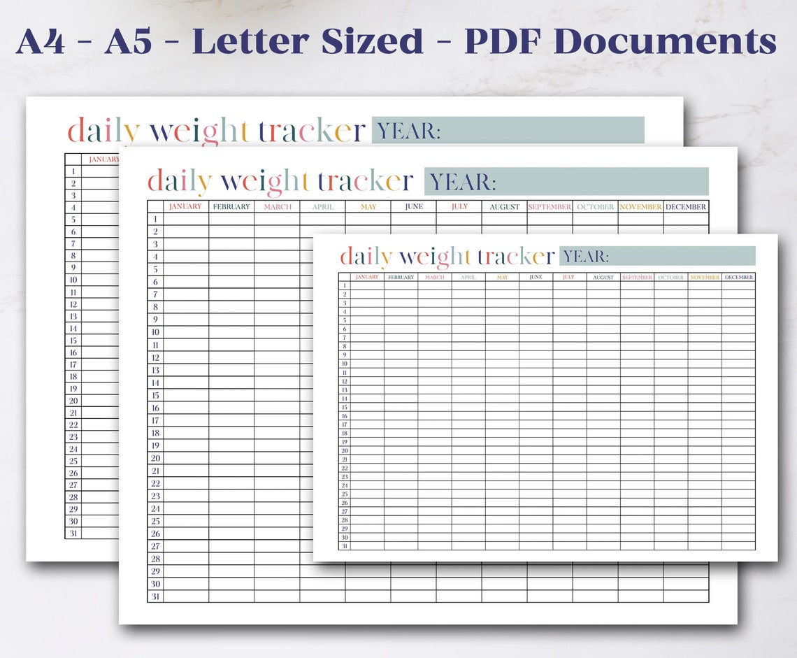 Printable Weight Loss Tracker | Editable PDF | Weight Loss Planner ...