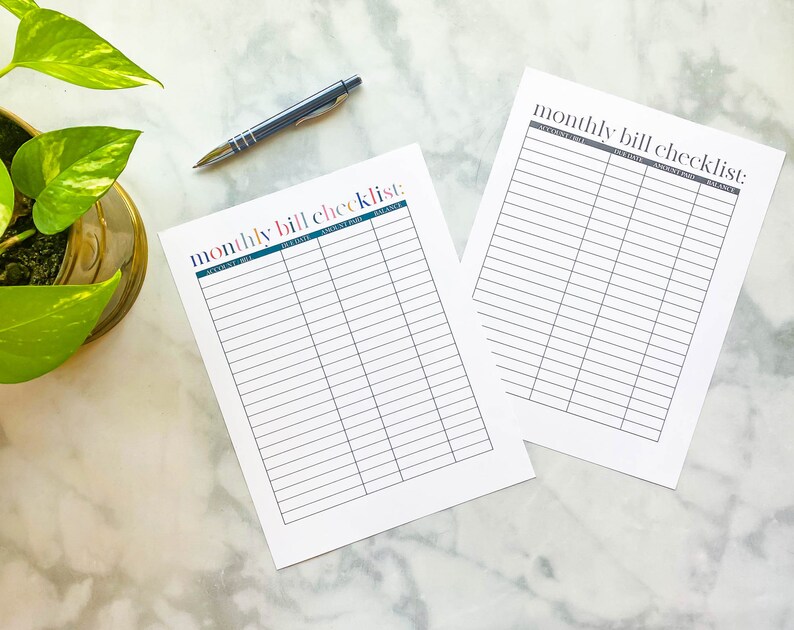 Monthly Bill Tracker Printable | Budget Sheet | Bill Planner | Budget ...