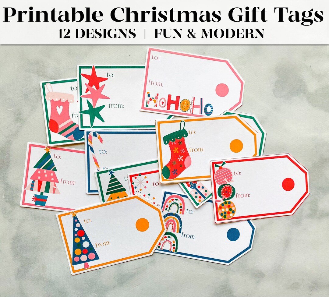 Printable Modern Christmas Gift Tags | Christmas Tags | Christmas ...