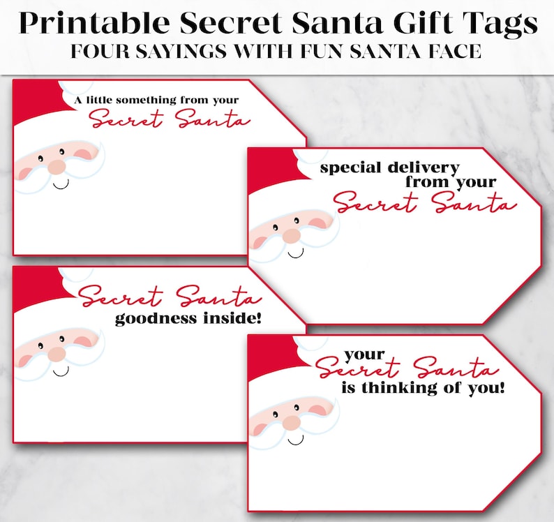 Printable Secret Santa Christmas Gift Tags | Printable Gift Tags ...