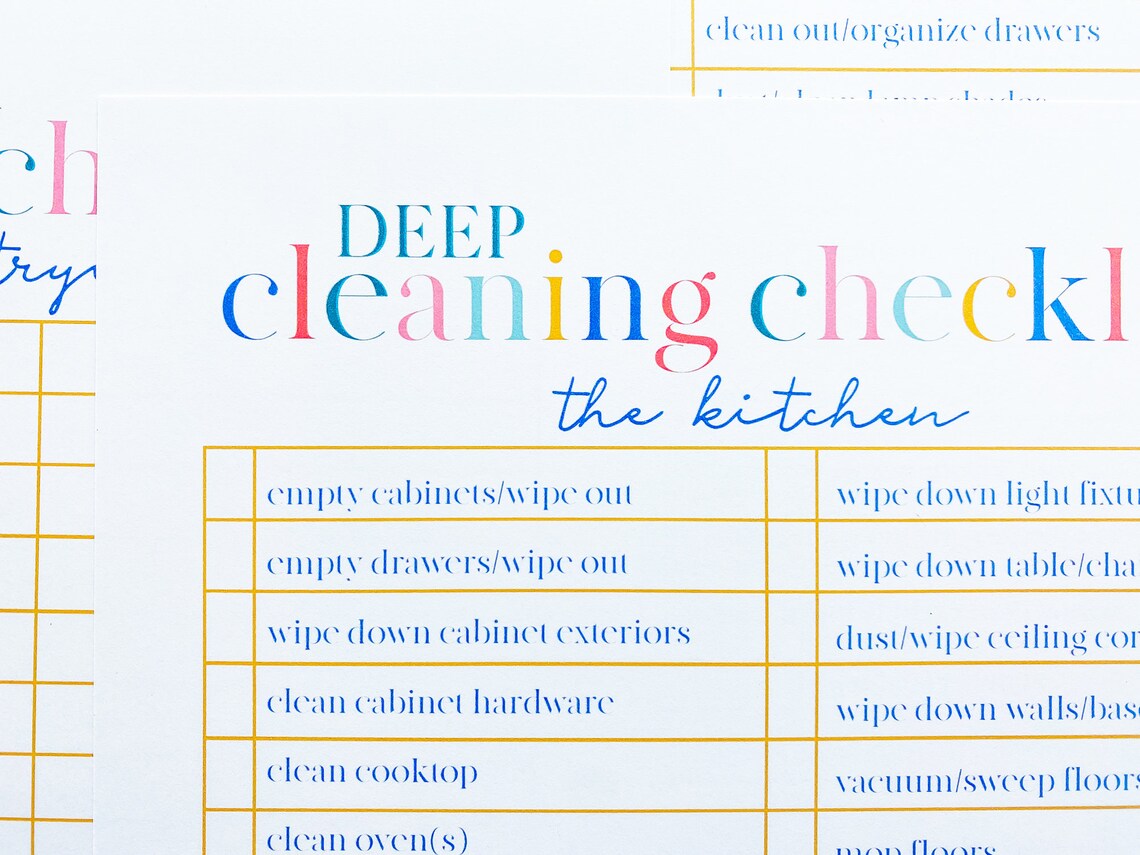 Deep Cleaning Checklist Printables | Cleaning Planner | Cleaning ...