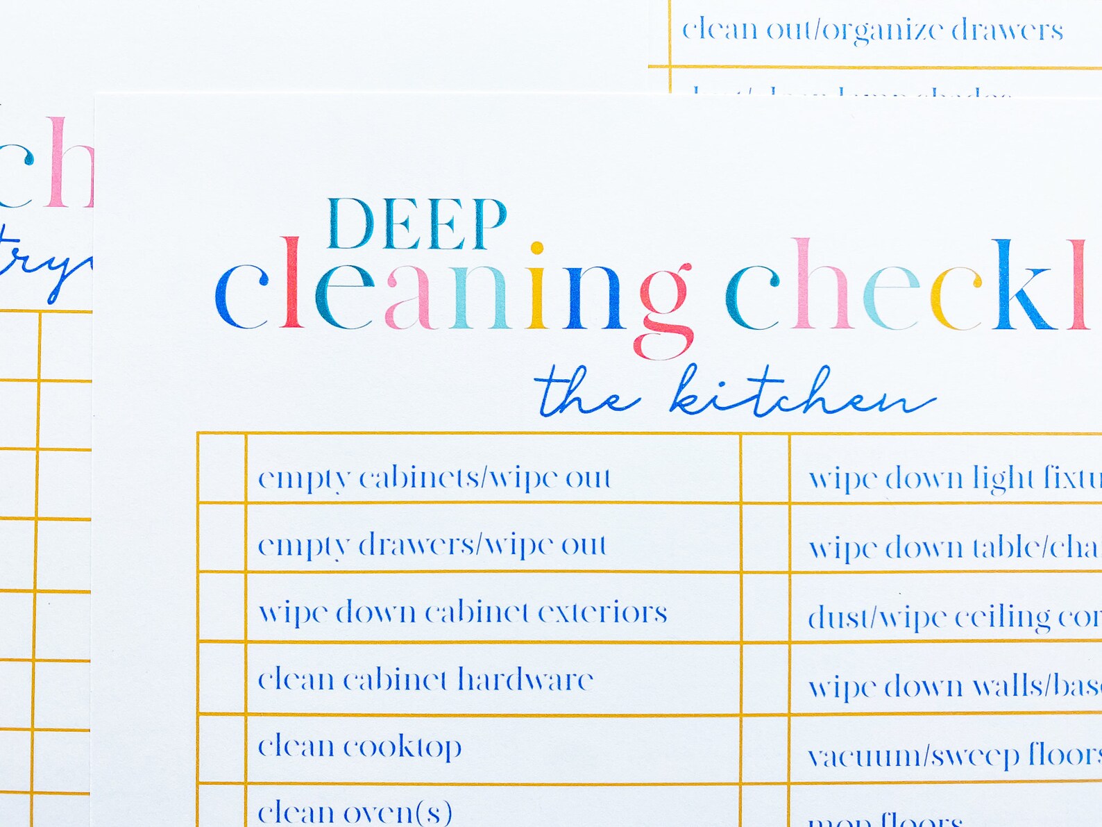 Deep Cleaning Checklist Printables | Cleaning Planner | Cleaning ...