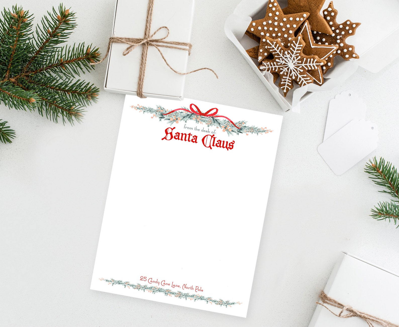 Printable Santa Letterhead | Letter From Santa | Santa Claus Letter ...