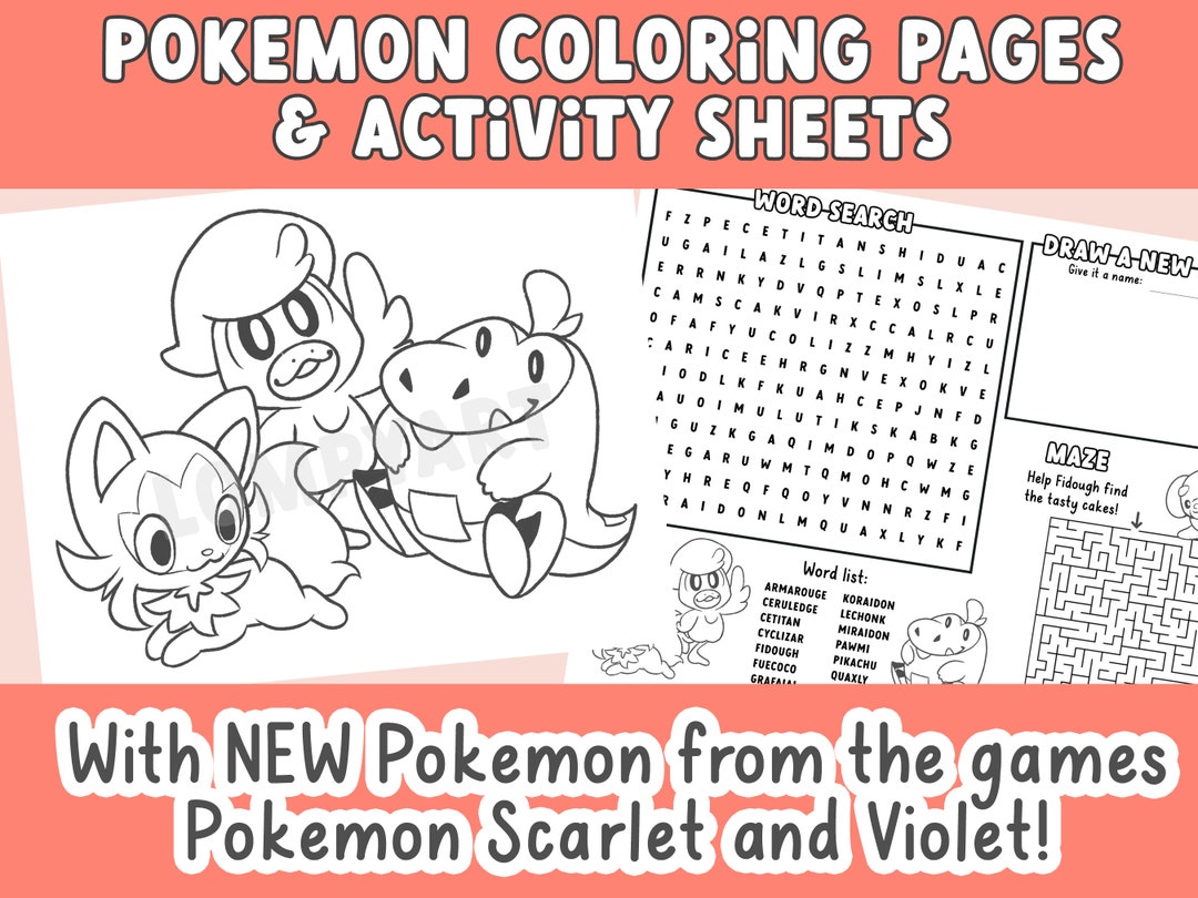 Pokemon Coloring Pages and Activity Sheets / NEW Pokemon - Etsy