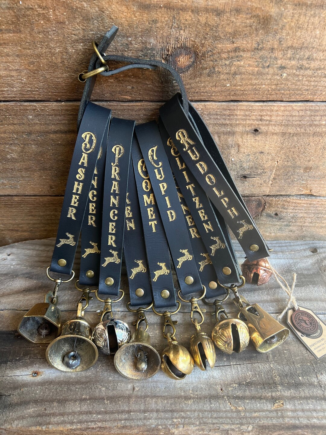 Heirloom Quality Leather Reindeer Bells - Complete Set of 9 - Etsy