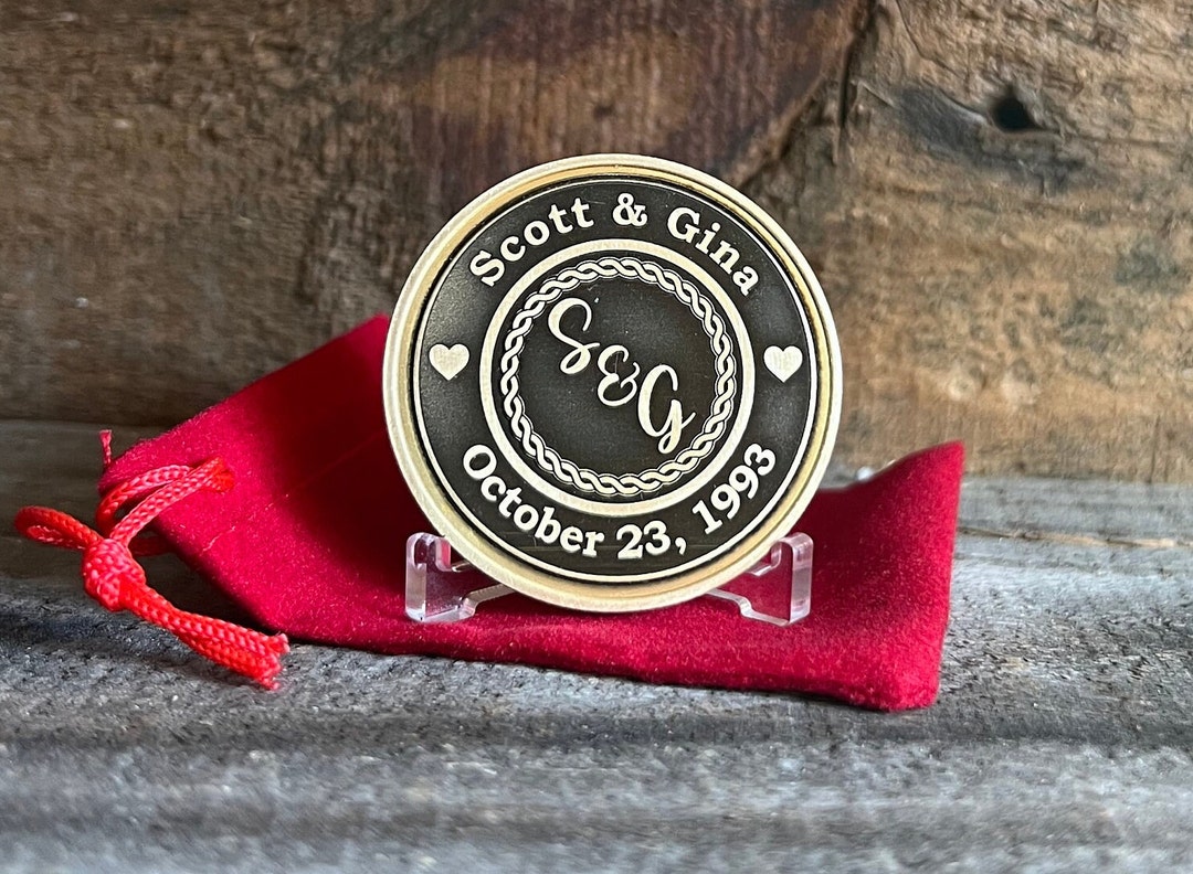 Personalized Wedding Challenge Coin - Etsy