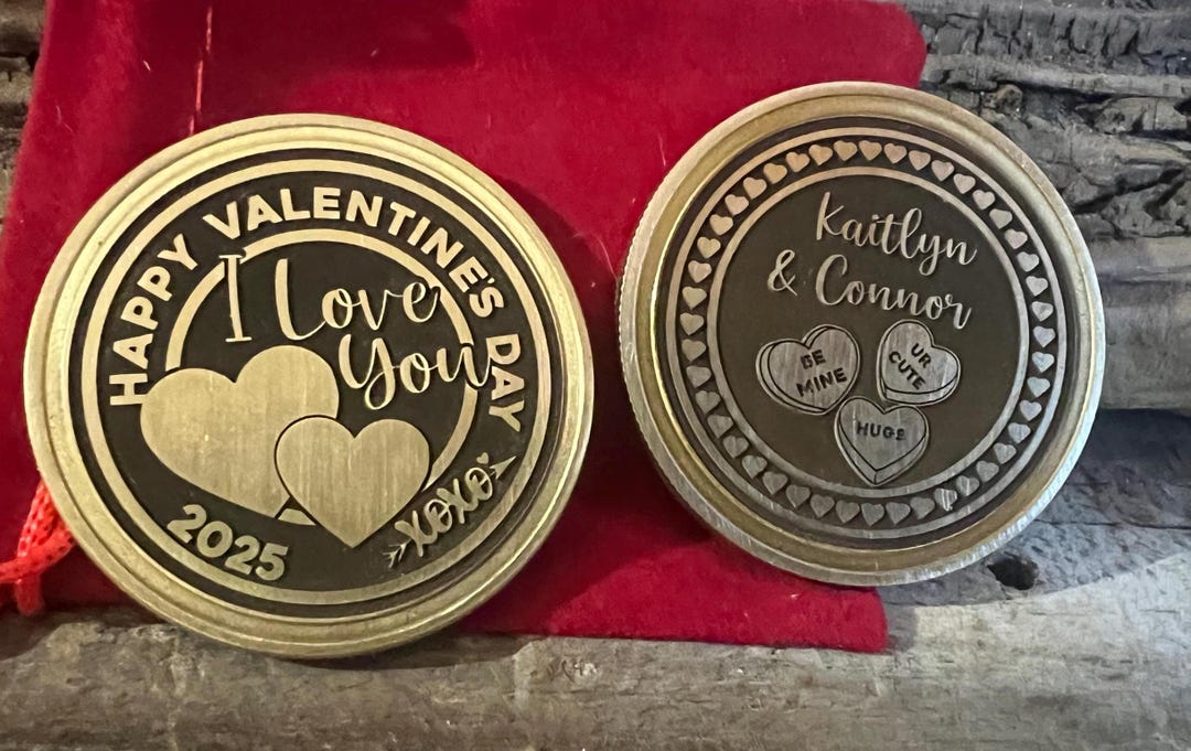 Personalized Valentine's Day Challenge Coin - Etsy