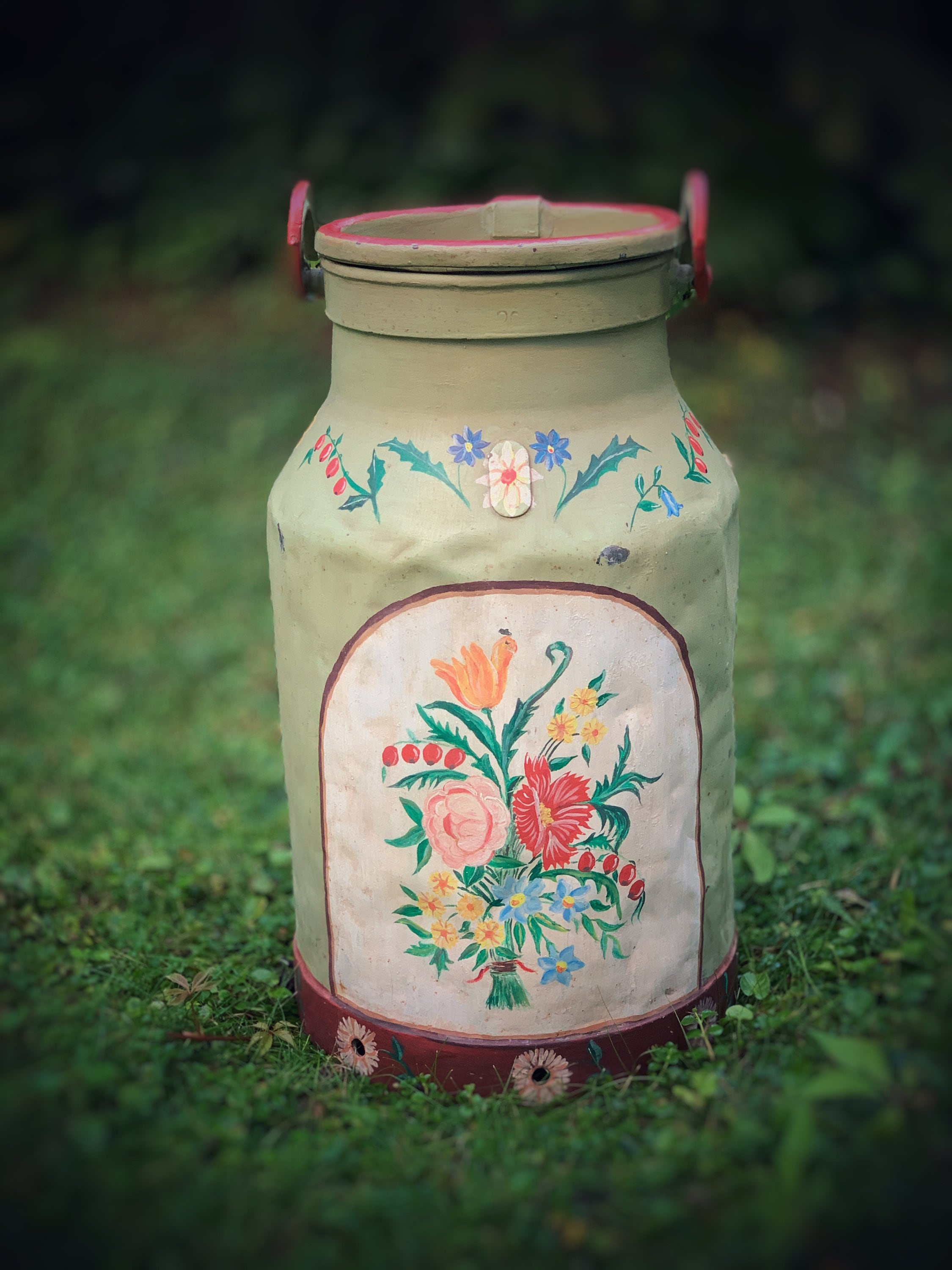 UNIQUE Painted Milk Can Hand-painted Germany - Etsy