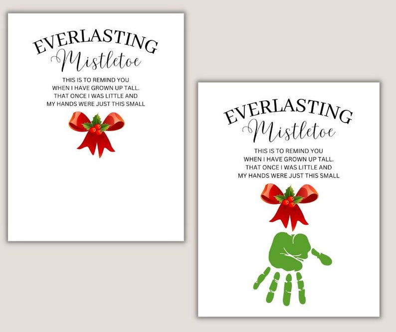 Everlasting Mistletoe Keepsake Christmas Footprint Handprint Art, DIY ...