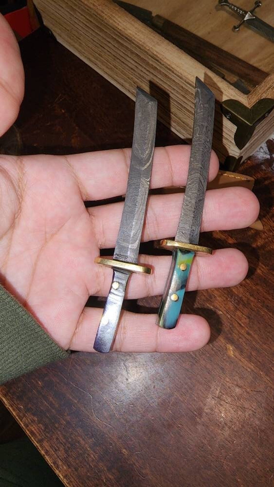 Mini Hand Crafted Damascus Steel Katana Candle Wax Carving Tool ...