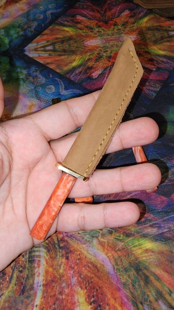 Mini Damascus Steel Katana Mini Damascus Steel Shovel and Wax Carving ...