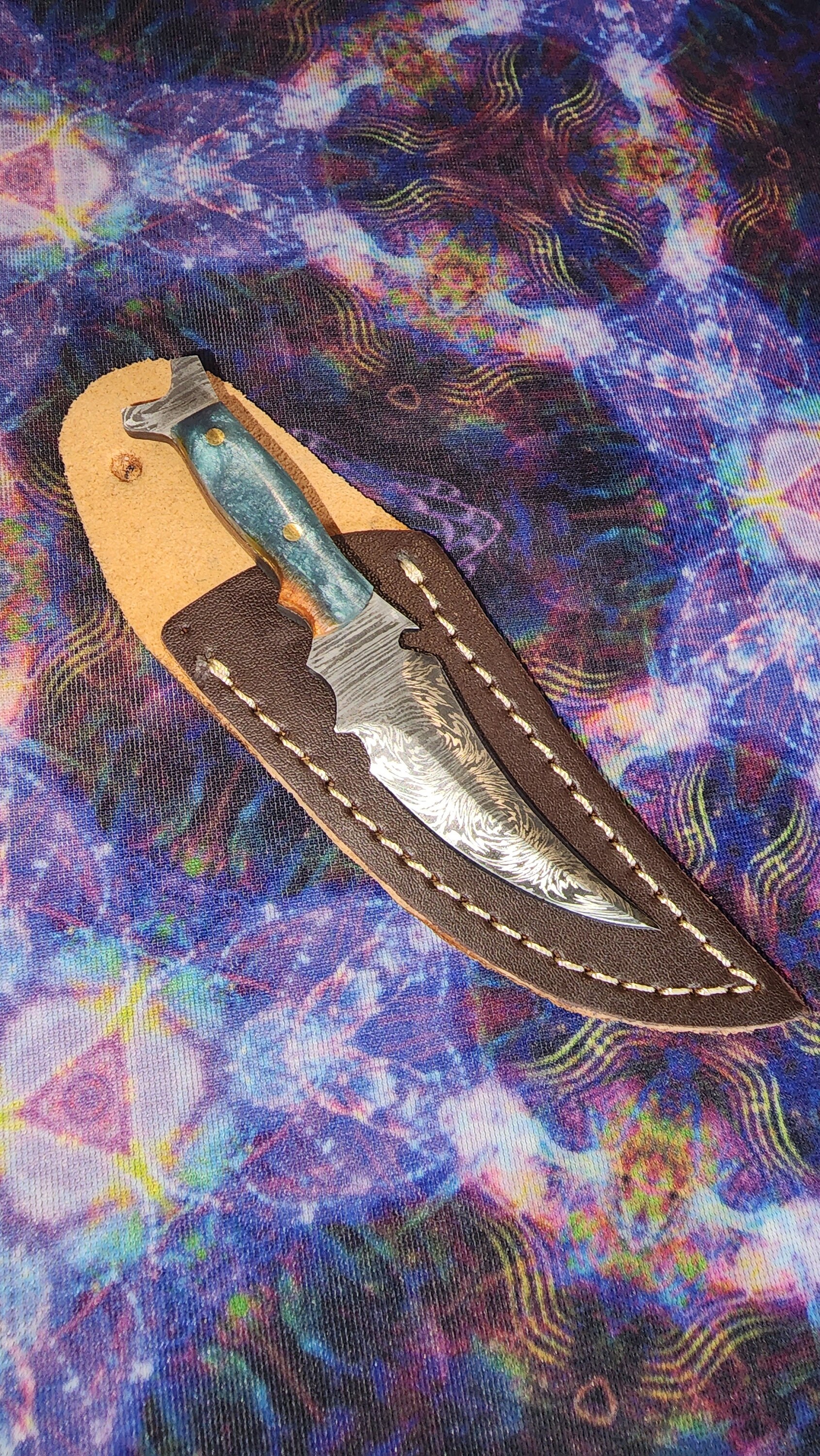 Mini Damascus Ninja Dagger Candle Wax Carving Tool With Sheath, Mini ...