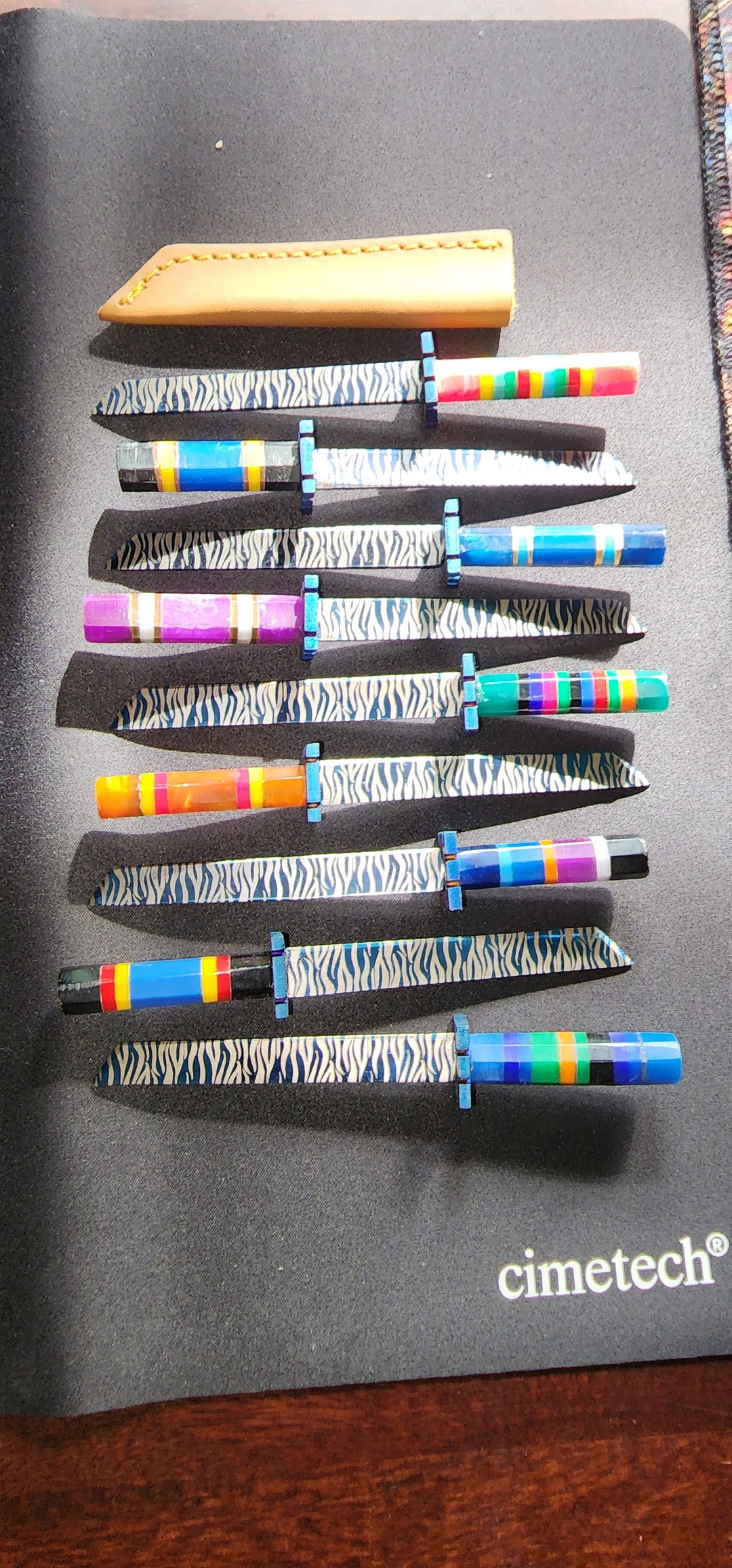 BLUE Anodized Mini Katana Candle Wax Carving Tool Cool Zebra Flame ...