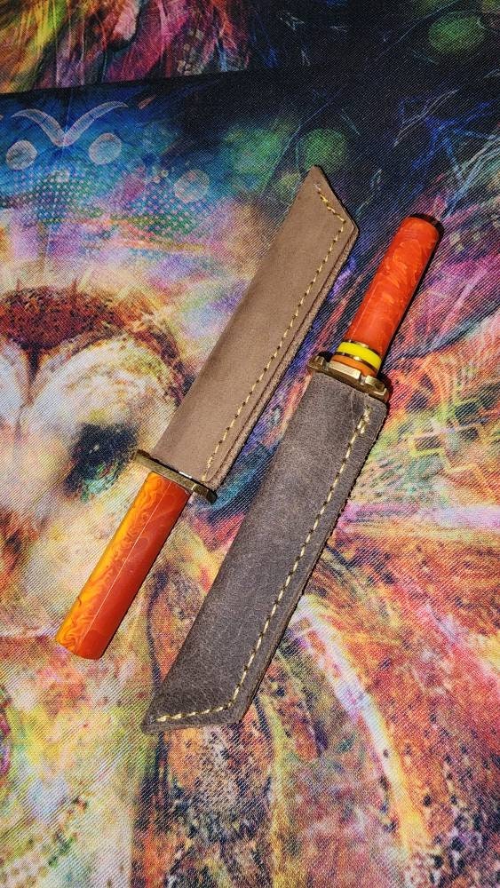 Mini Damascus Steel Katana Matching Set Candle Wax Carving Tool Mini ...