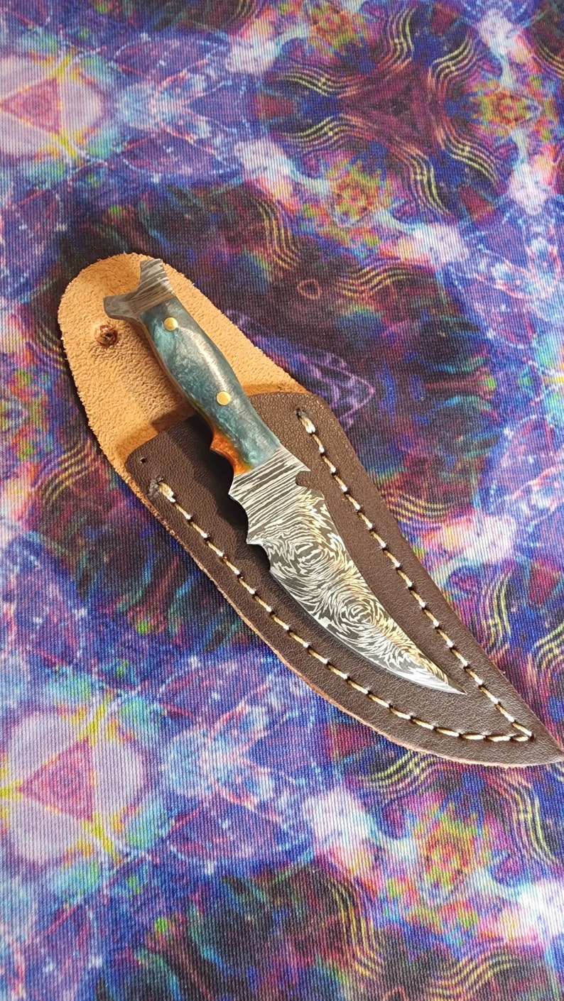 Mini Damascus Ninja Dagger Candle Wax Carving Tool With Sheath, Mini ...