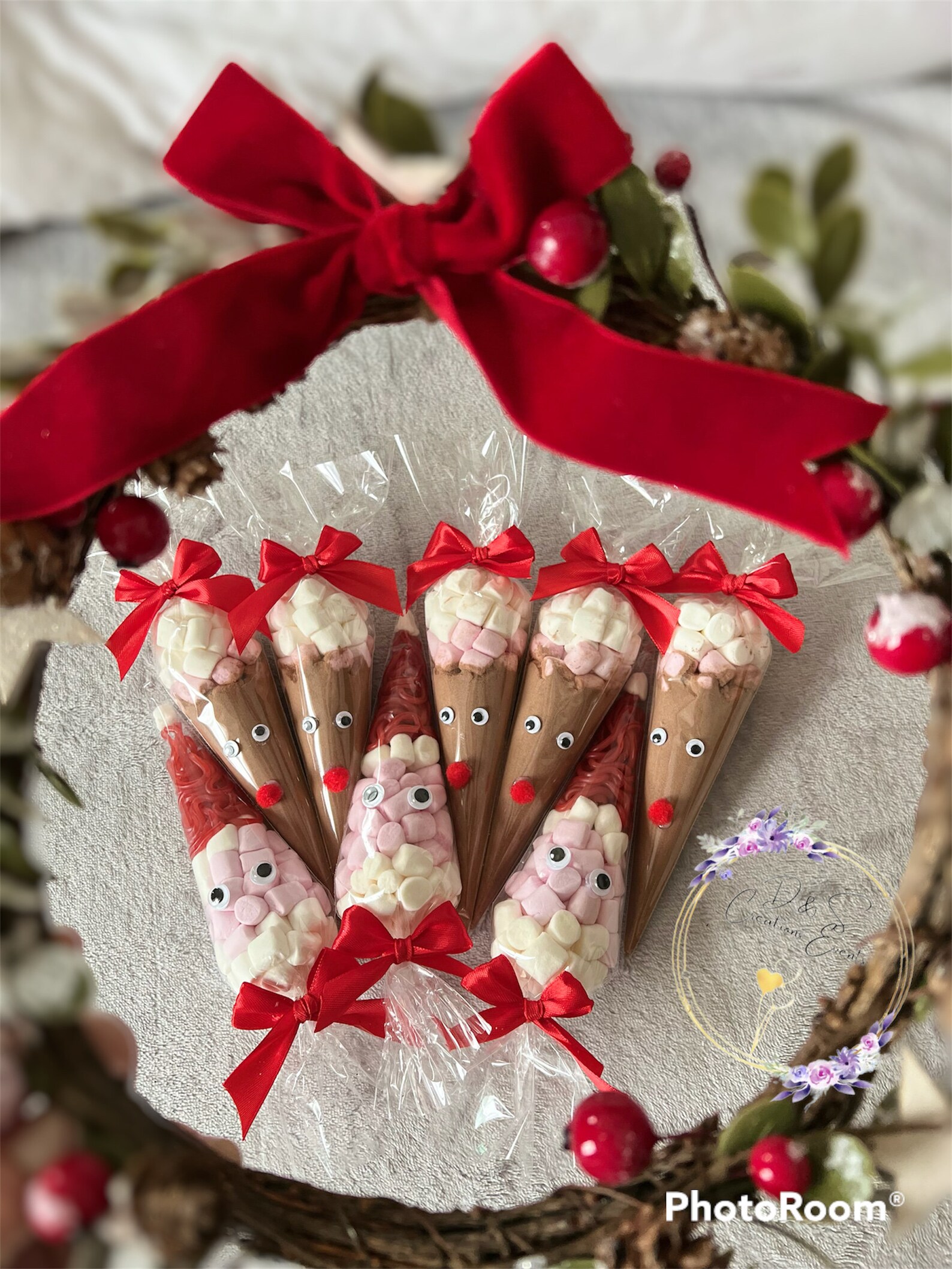 Reindeer Hot Chocolate Cone. Santa Sweet Cone. Sweet Cones. - Etsy