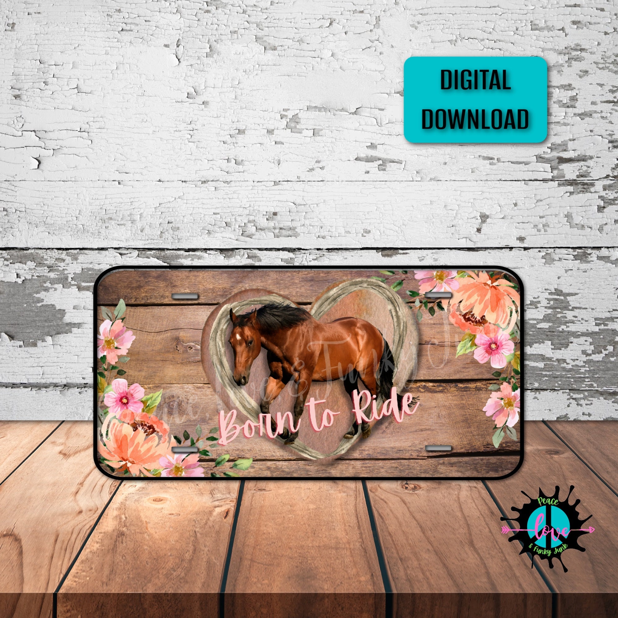 Born to Ride Horse License Plate Png for Sublimation Printing, Vibrant ...