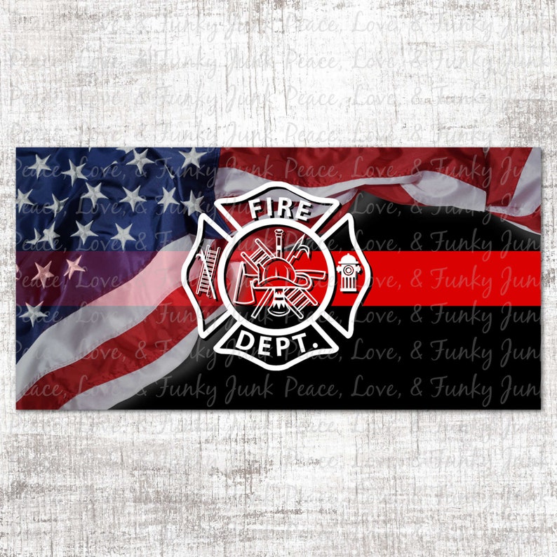 Thin Red Line Firefighter American Flag License Plate Png for ...