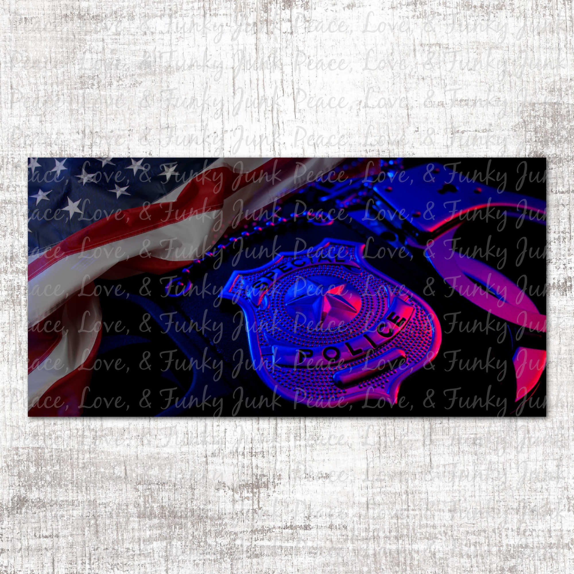 Back the Blue Police Officer License Plate Png for Sublimation Printing ...