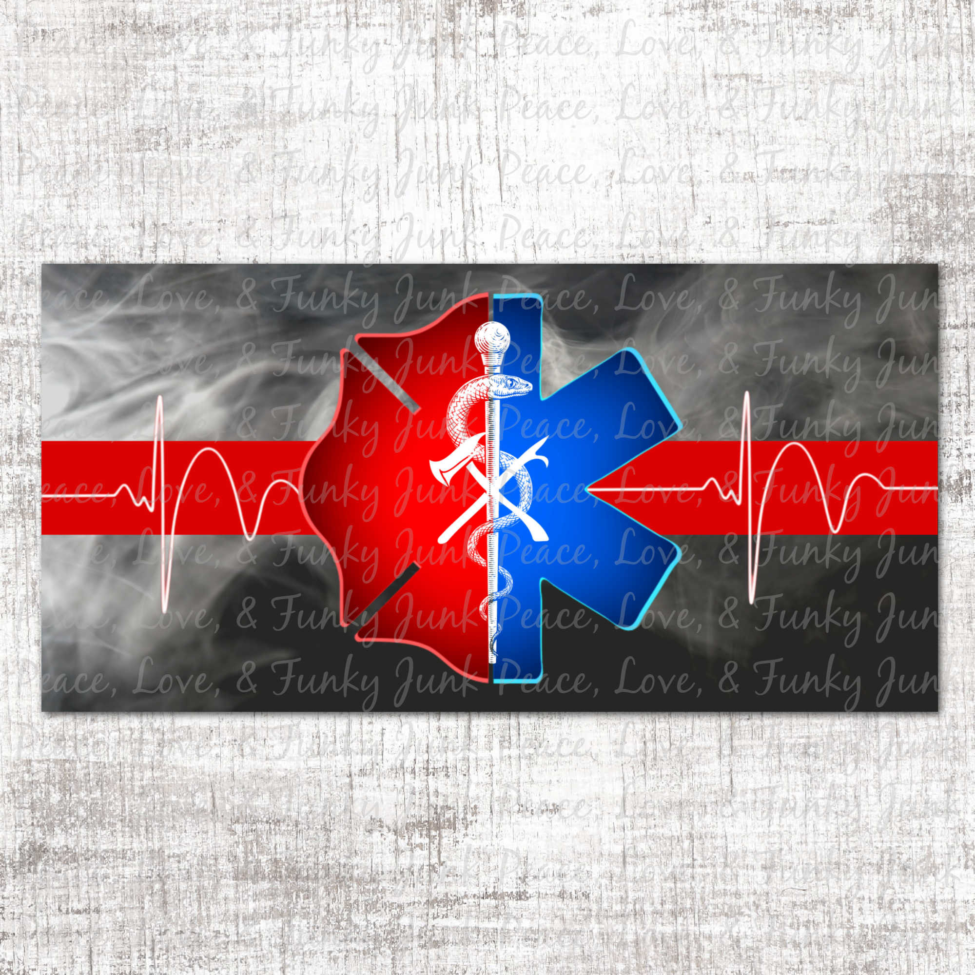 Thin Red Line Firefighter EMT Smoky License Plate Png for Sublimation ...