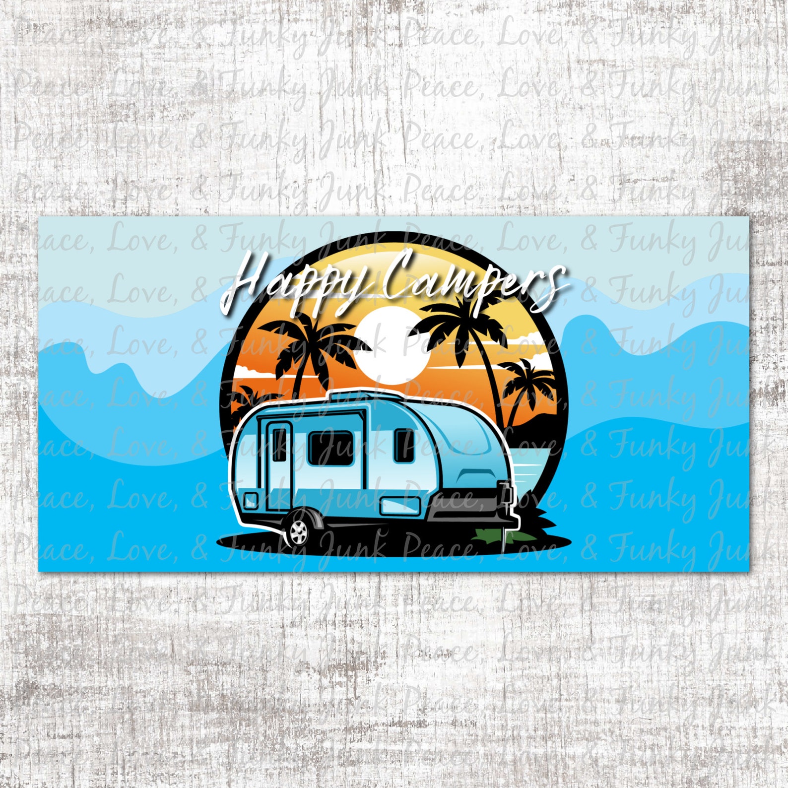 Happy Campers License Plate Png for Sublimation Printing, Vibrant ...