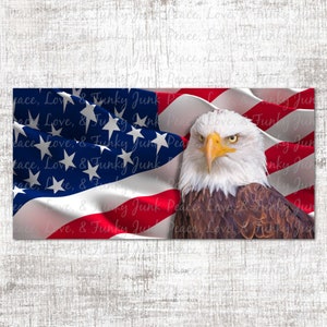 Proud Veteran, Bald Eagle American Flag License Plate Png for ...