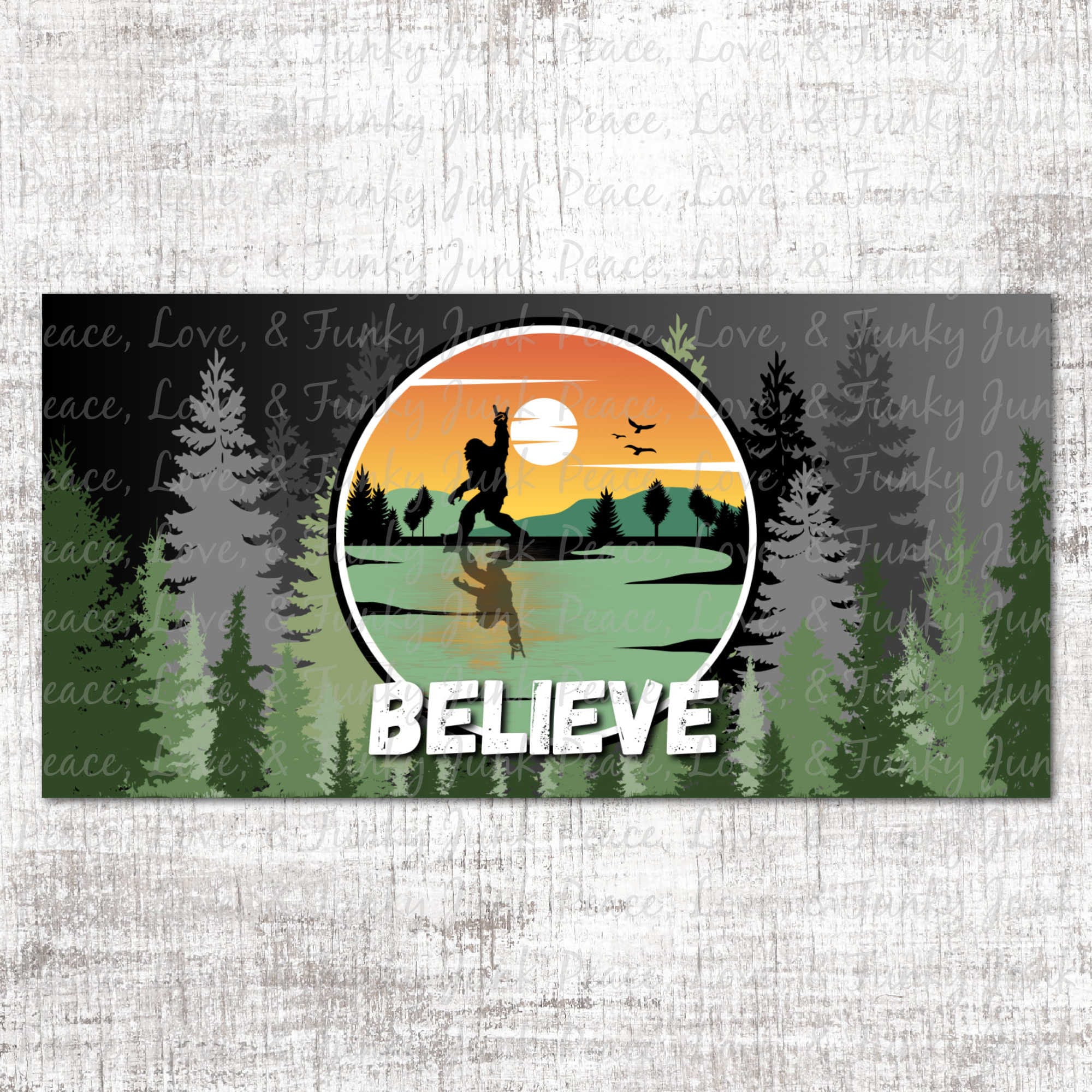 Believe Bigfoot License Plate Png for Sublimation Printing, Vibrant ...