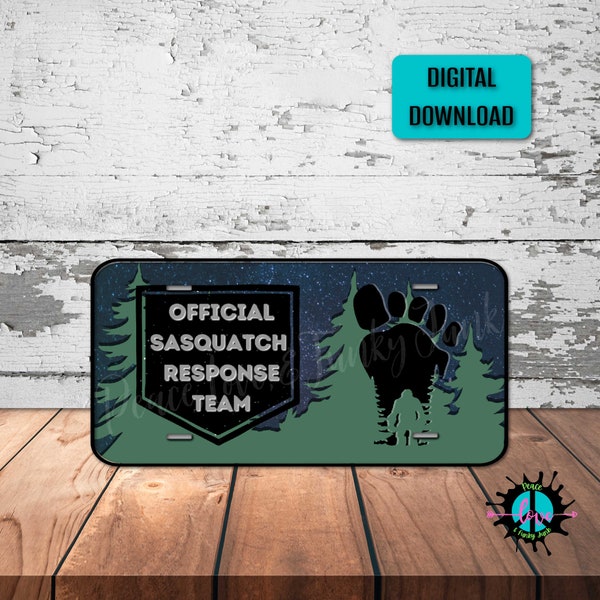 Bigfoot License Plate Png - Etsy