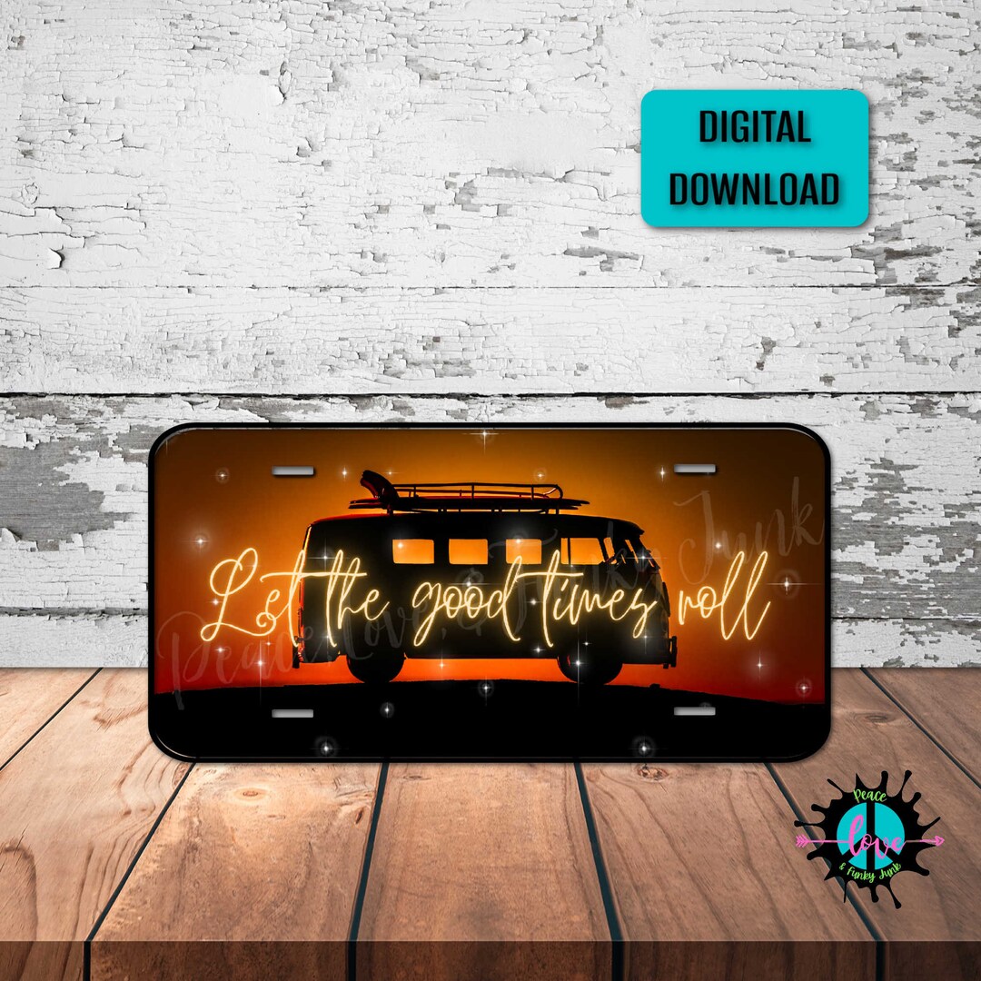Hippie Van License Plate Png: Sublimation Printing Design (digital ...