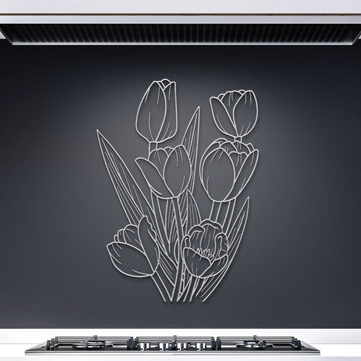 Tulips Wall Art, Tulip Flowers Metal Wall Art Decor, Floral Wall Art ...