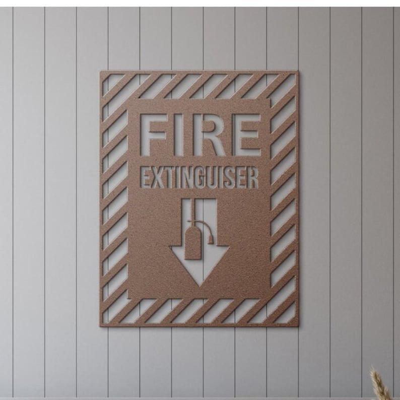 Metal Fire Extinguisher Sign: Modern Office Decor - Etsy
