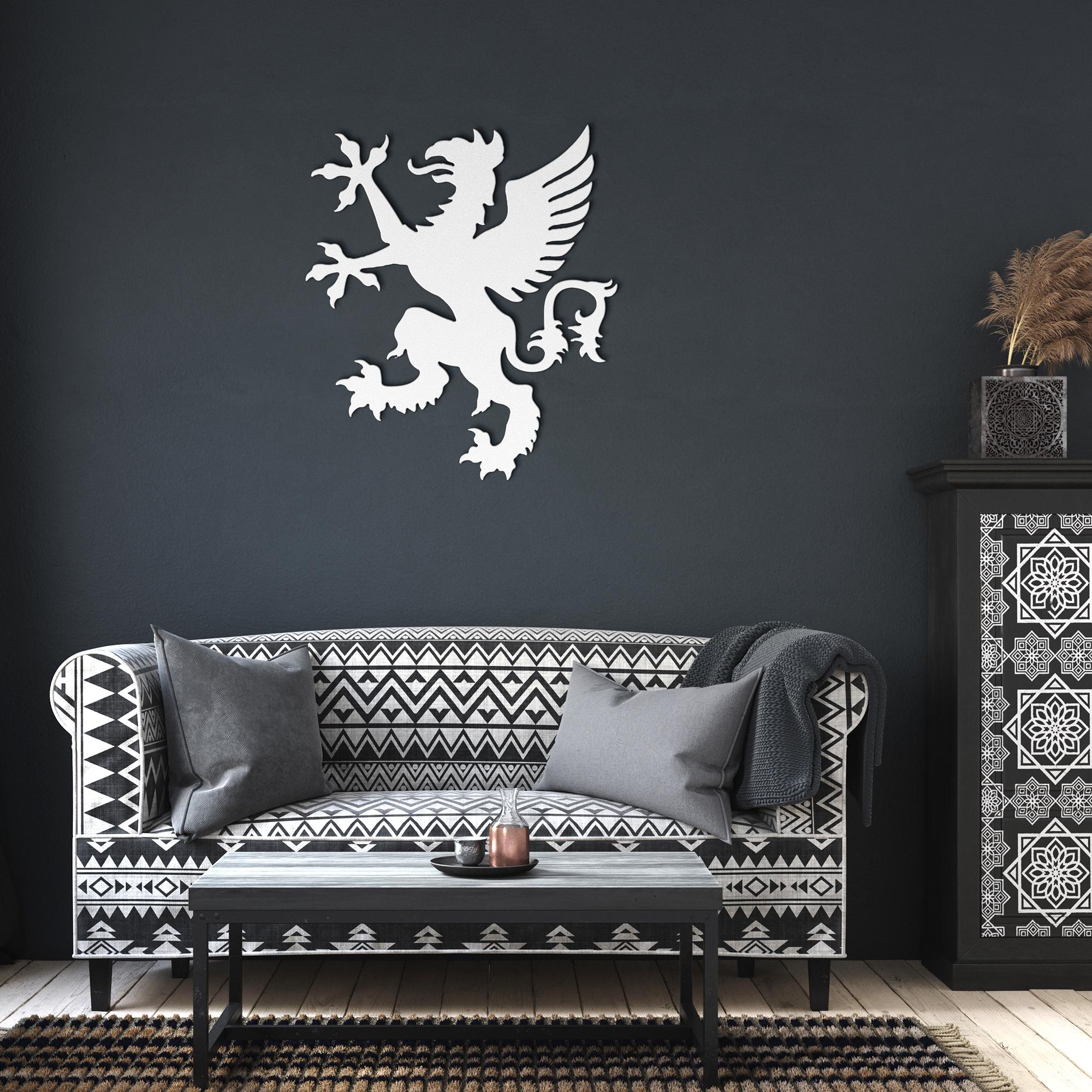 Mythology Griffin Metal Wall Art, Eagle Griffon Wall Art, Heraldic Lion ...
