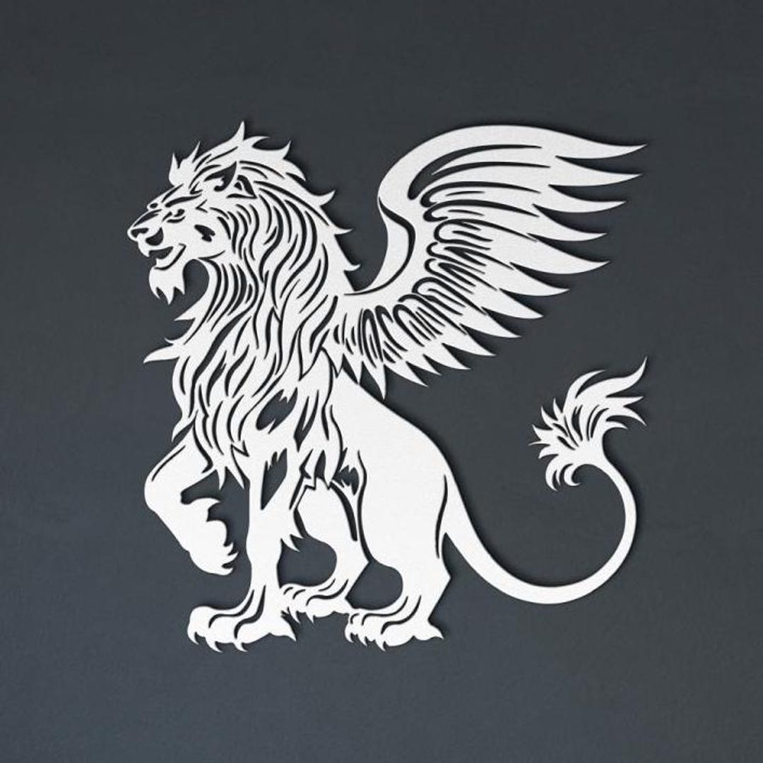 Griffin, Griffon Wall Art, Metal Wall Art, Gryphon Wall Decor, Mythical ...