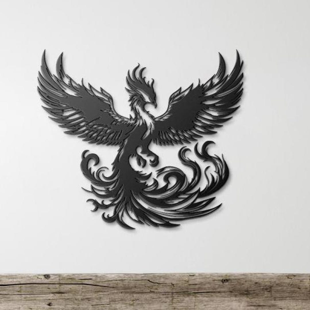 Phoenix Wall Art, Metal Wall Art, Mythical Animal, Simurgh Wall Decor ...