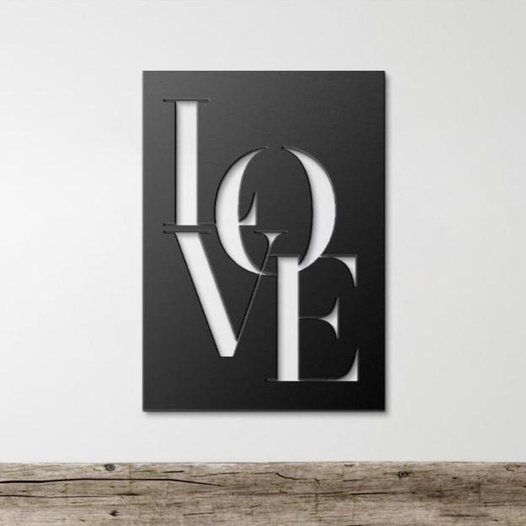 Love Wall Art, Metal Love Sign, Love Plaque, Anniversary Gift, Metal ...