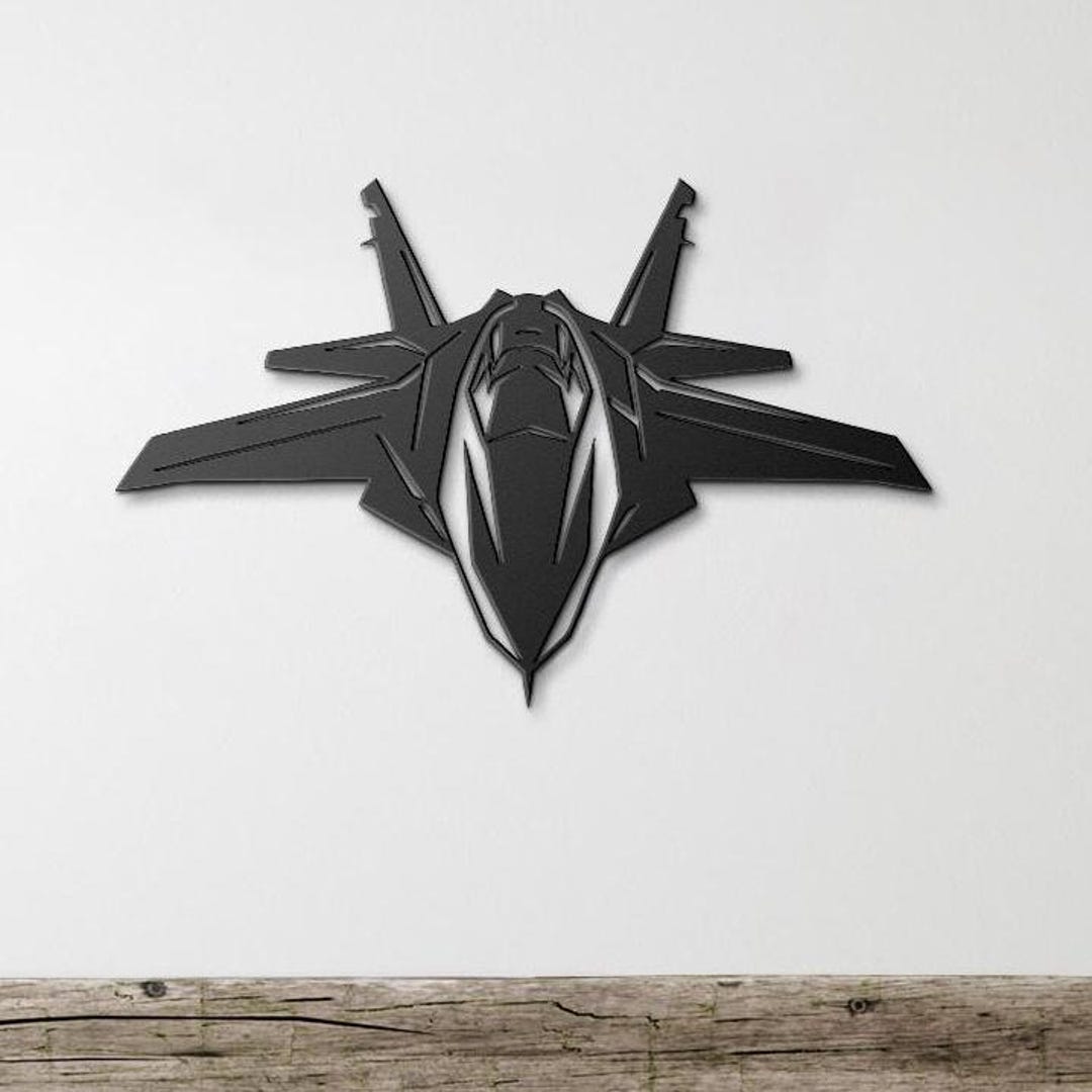 Fighter Jet Metal Wall Art, Jet Aircraft Silhouette Wall Decor ...