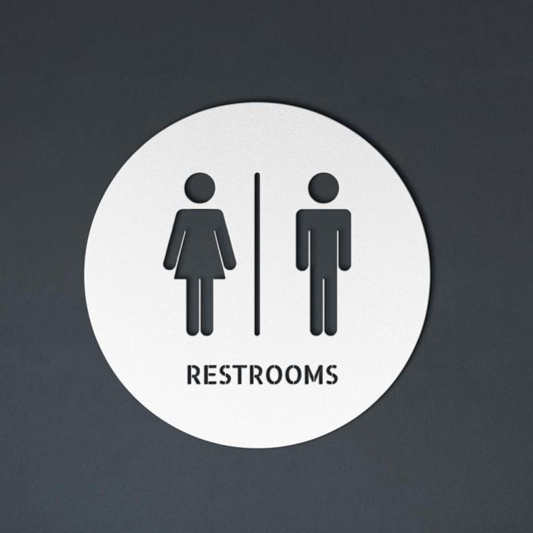 Metal Restroom Sign: Unisex/all Gender Toilet - Modern Office Signage ...