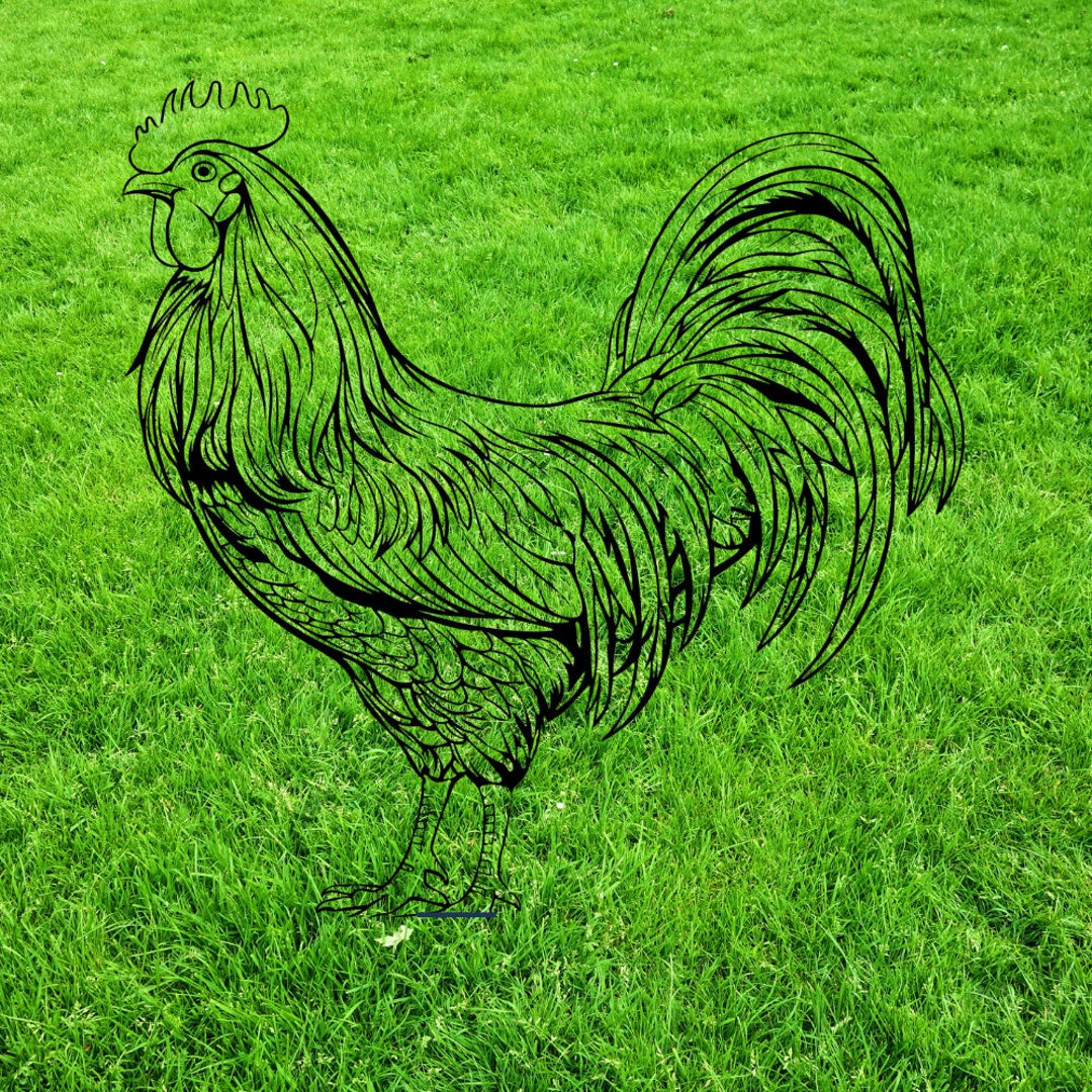 Metal Garden Decor, Metal Cockerel Garden Decor, Cockerel Home Garden ...