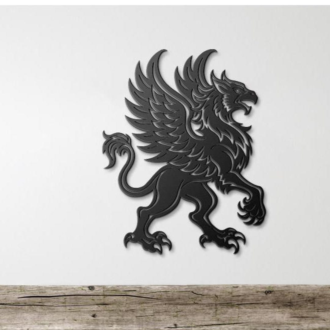 Griffin Metal Wall Art, Mythology Wall Art, Griffon Wall Art, Griffon ...