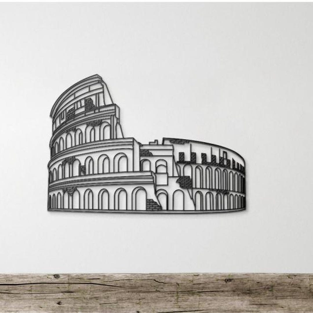 Colosseum Rome Metal Art, Ancient Rome Wall Art, Historical Decor, Rome ...