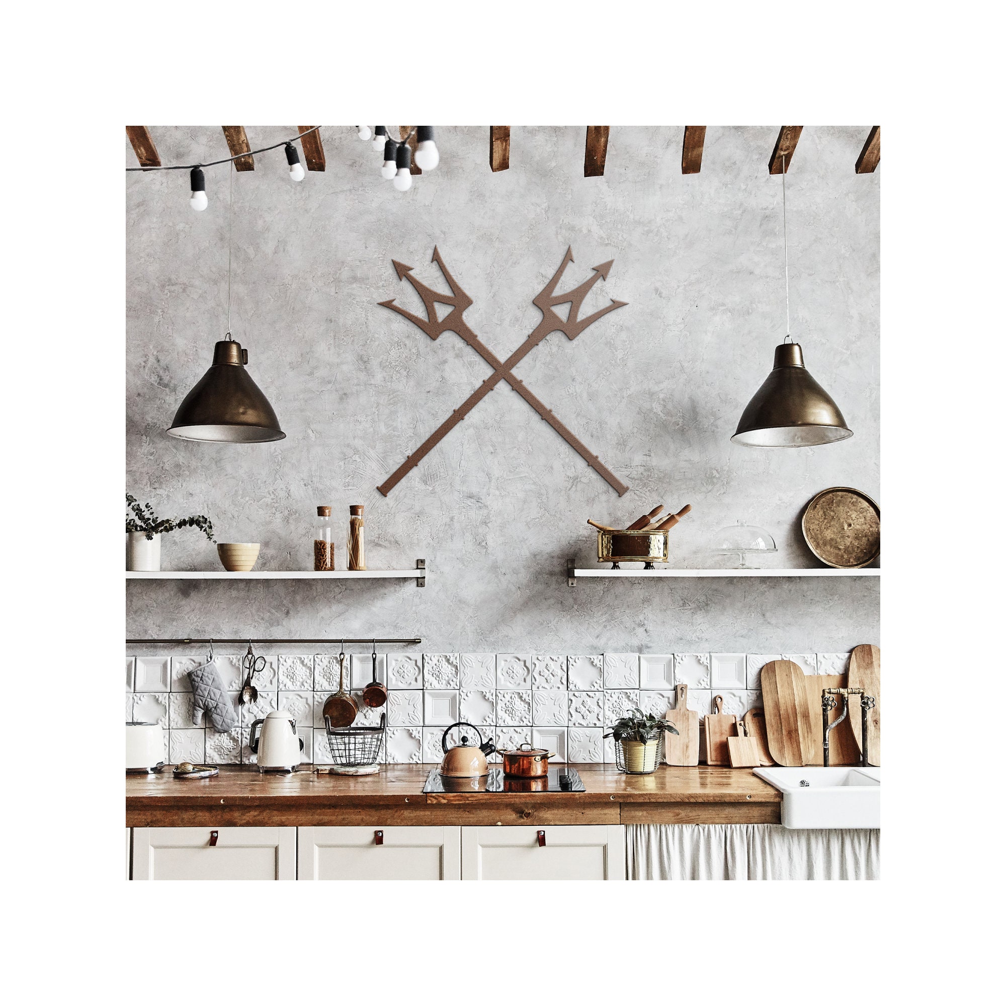 Trident Metal Wall Art, Trident Spear, Greek God Decor, Poseidon ...