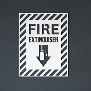 Metal Fire Extinguisher Sign: Modern Office Decor - Etsy
