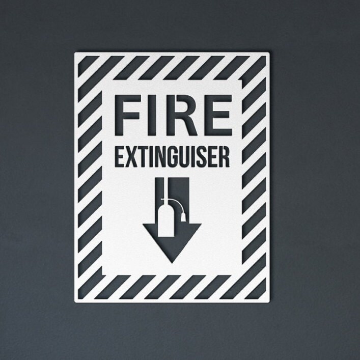 Metal Fire Extinguisher Sign: Modern Office Decor - Etsy