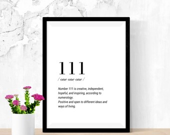 Angel Number 111 Printable Wall Art - Etsy UK