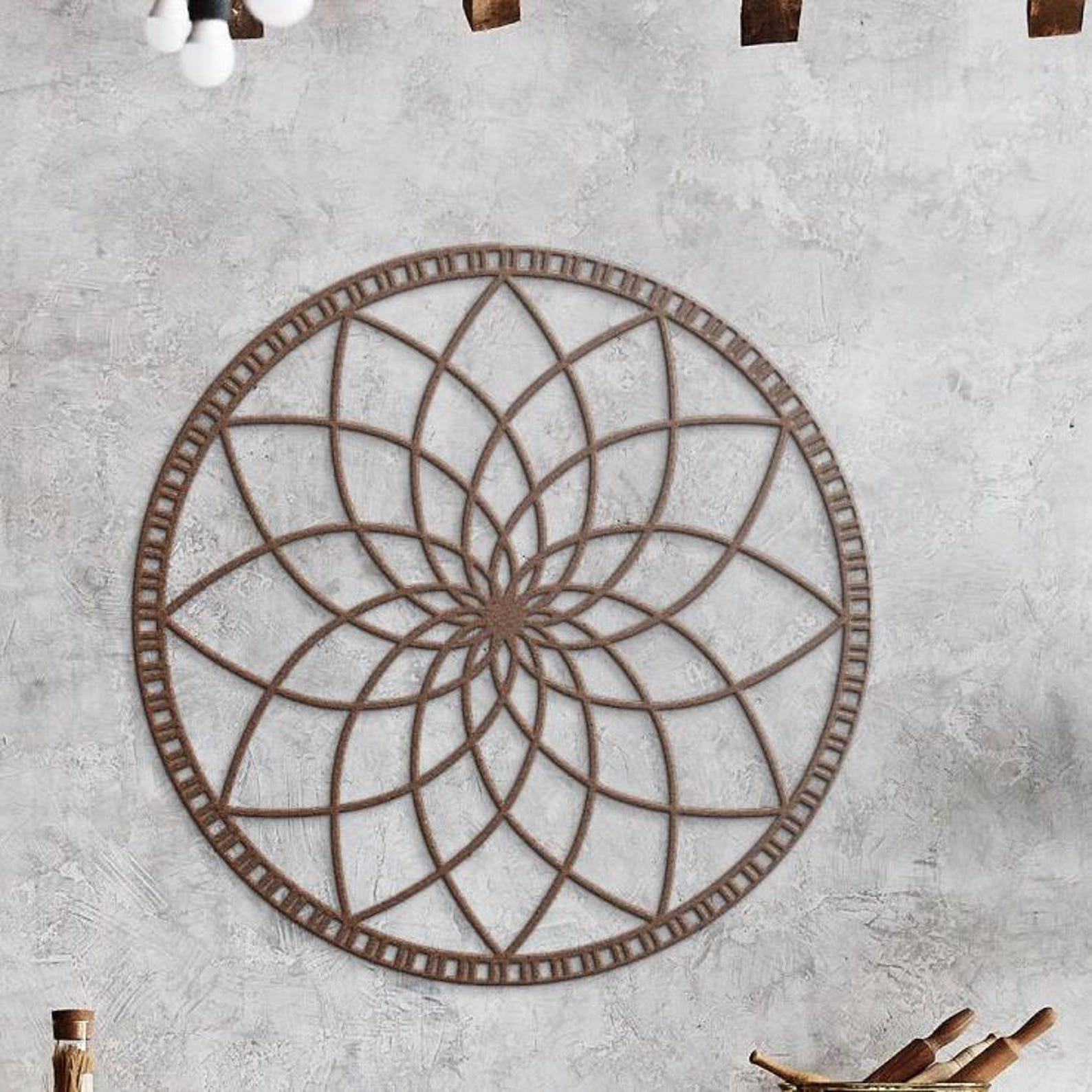 Spirograph Metal Wall Art Gift Sacred Geometry, Metal Art on Walls ...